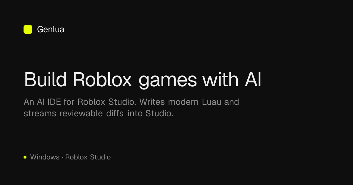 Build Roblox Games with AI | Genlua